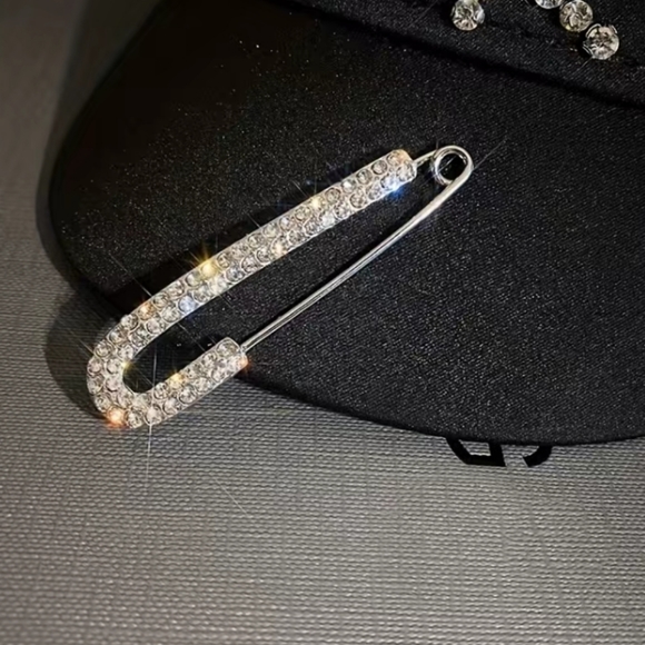 Jewelry | Rhinestone Safety Pin Brooch Pin | Poshmark